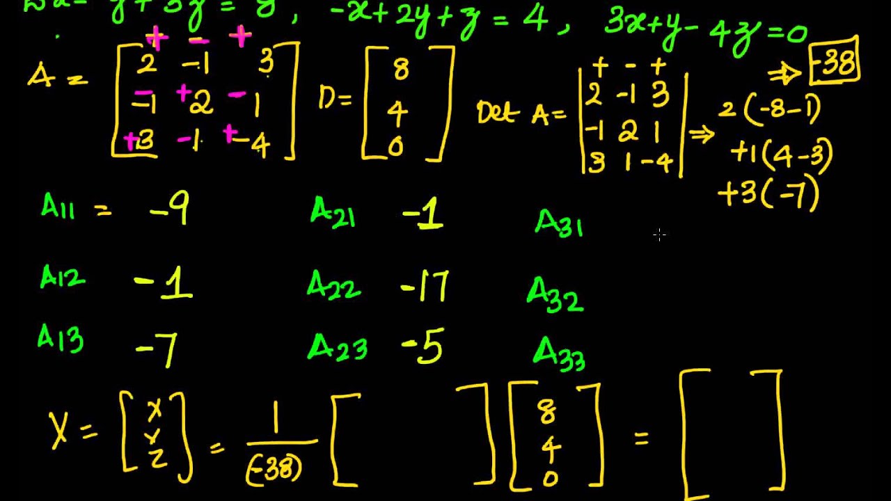 Matrices Matrix Inversion Example Youtube