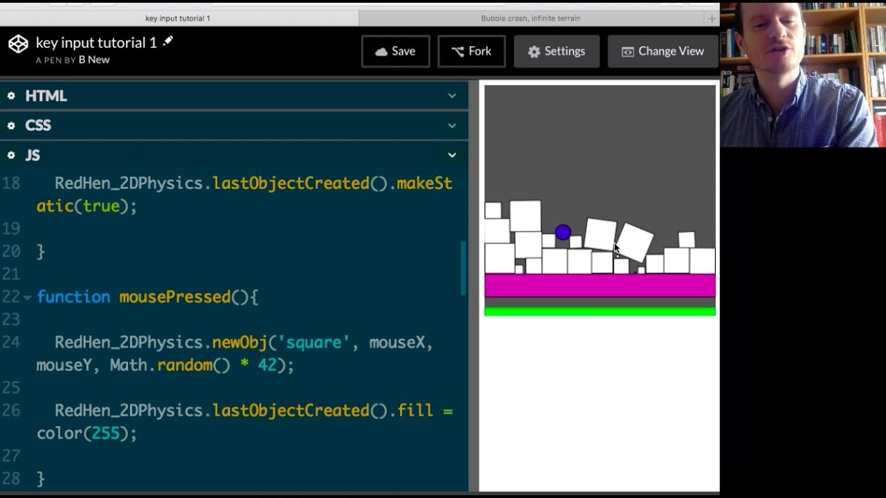 2d Physics In Javascript 2 Key Input Youtube