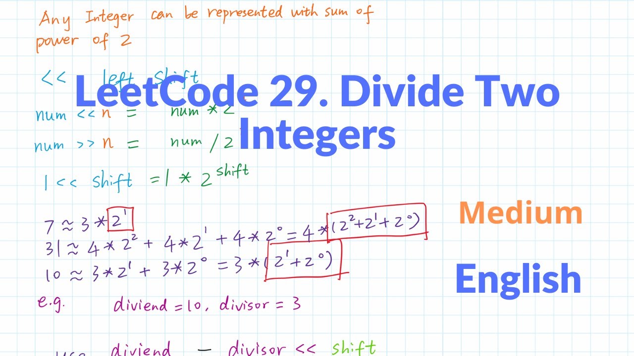 English Leetcode 29 Divide Two Integers Youtube