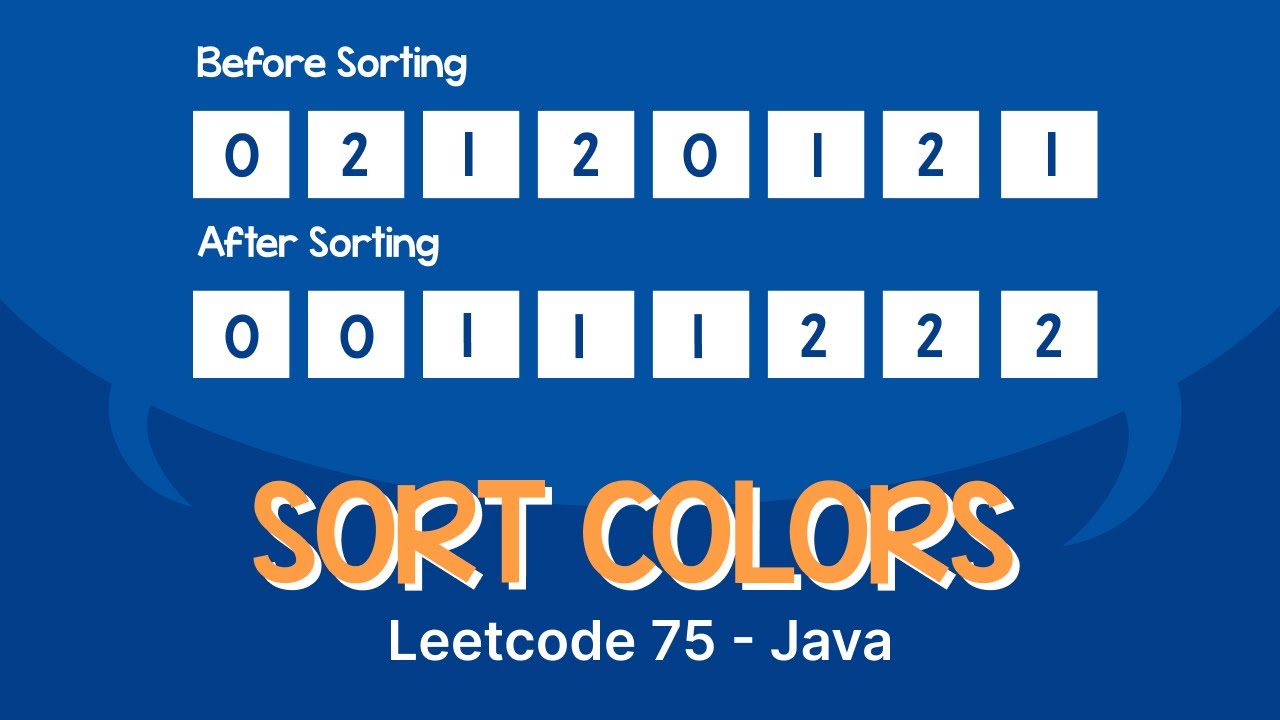 Sort Colors Leetcode 75 Java Youtube