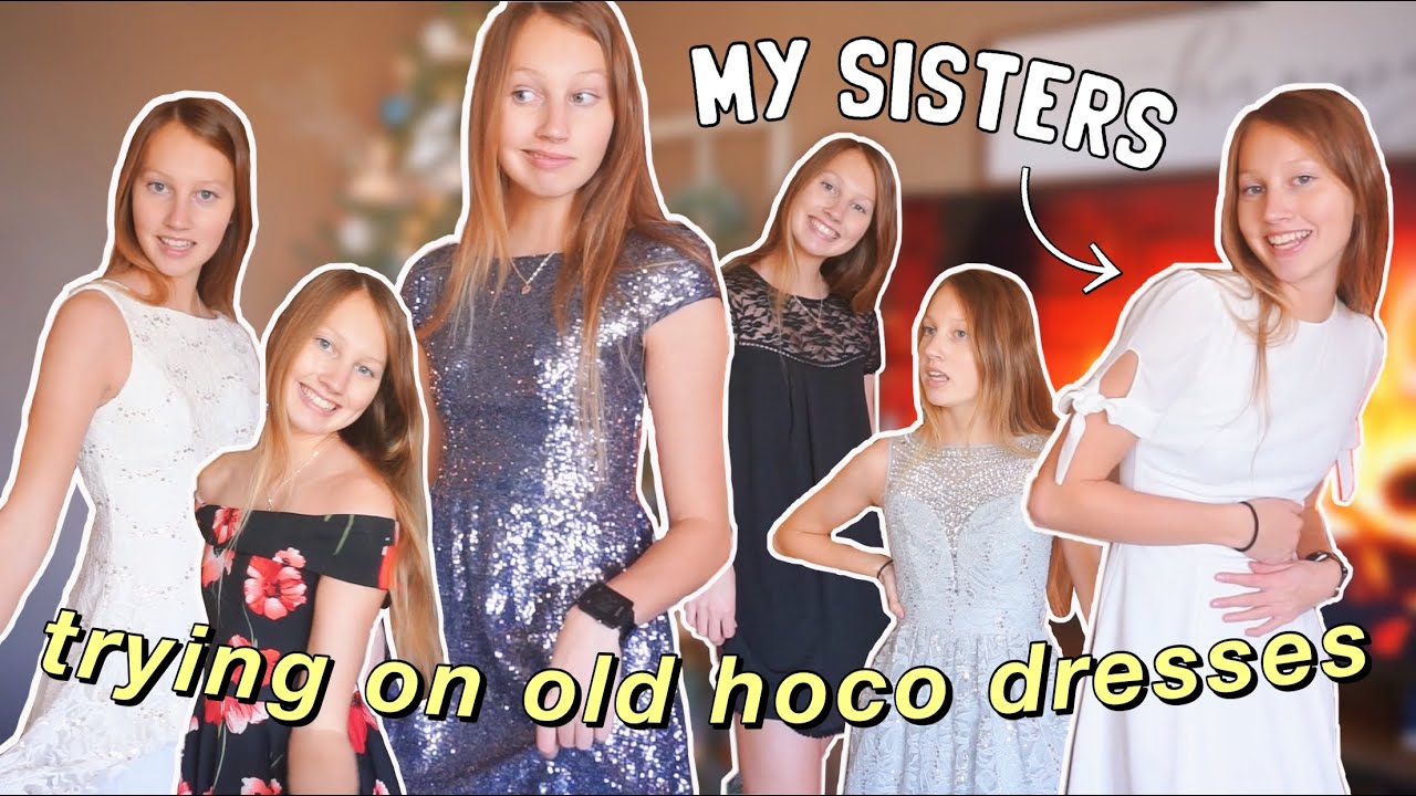 Trying On My Sisters Old Homecoming Dresses Part 2 Youtube