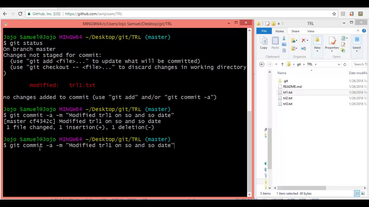 Git Basic Operations And Commands Youtube