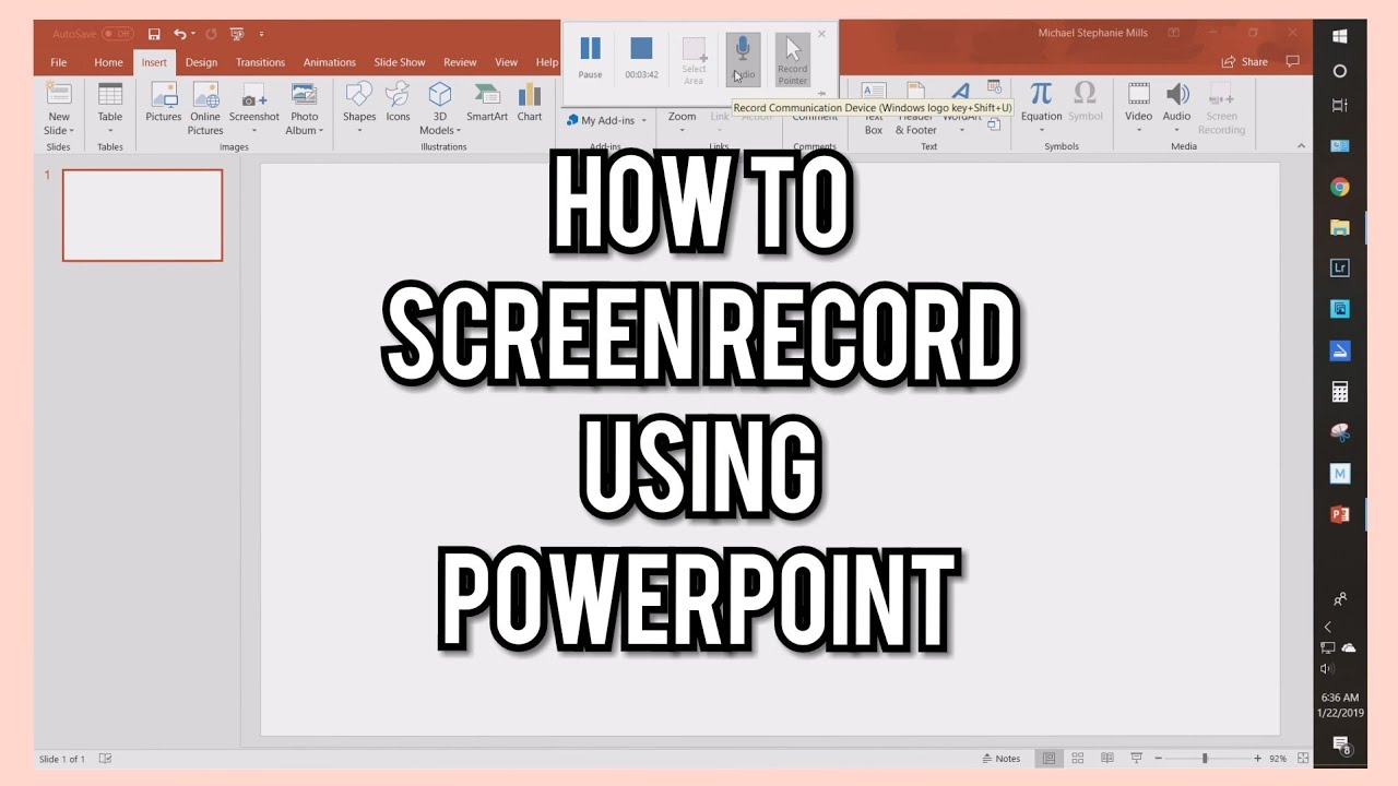 How To Screen Record For Youtube Videos Using Powerpoint Youtube