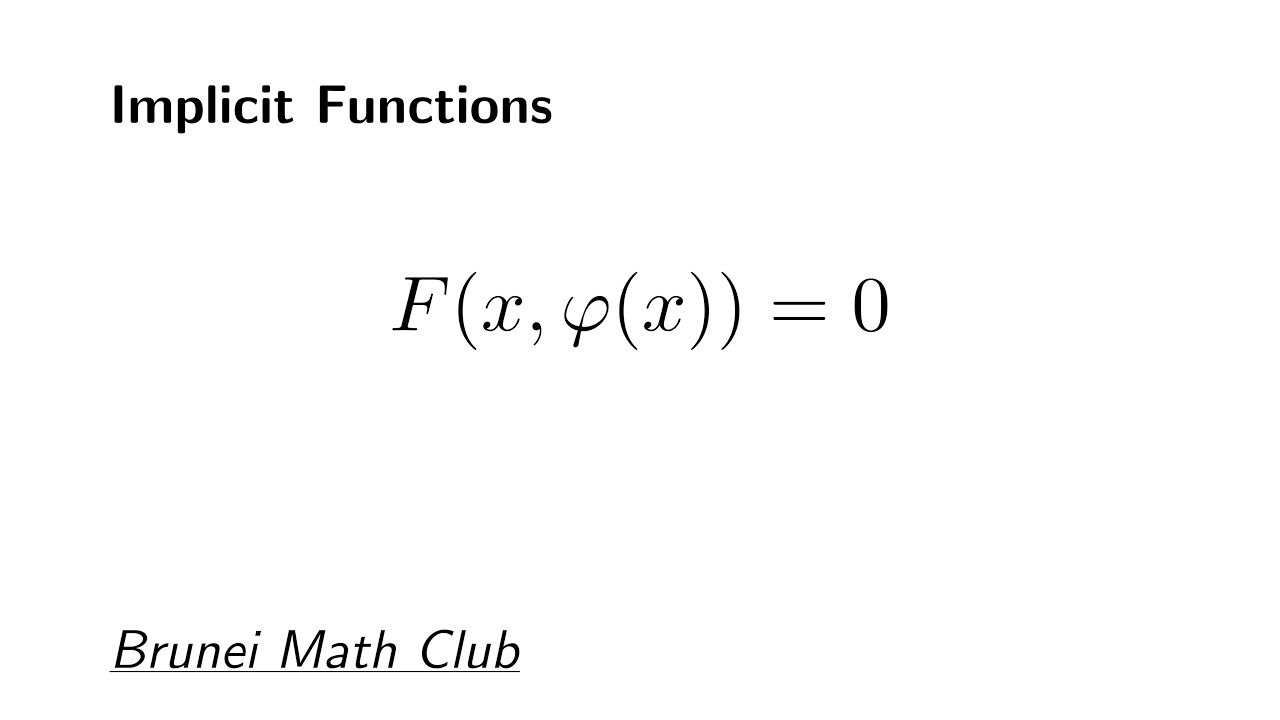 Implicit Functions Youtube