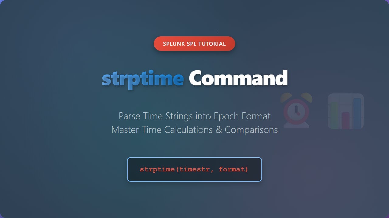 Splunk Spl Strptime Command Tutorial Parse Time Strings To Epoch