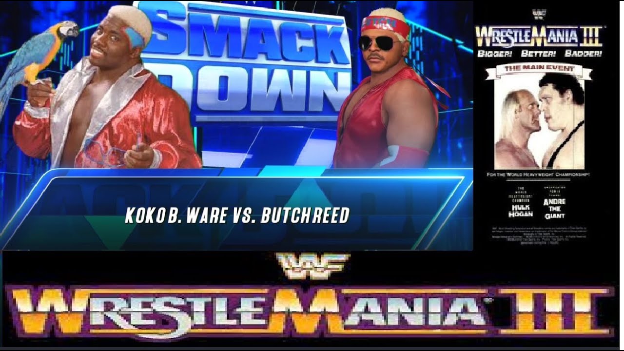 Wrestlemania Iii Butch Reed Vs Koko B Ware Youtube