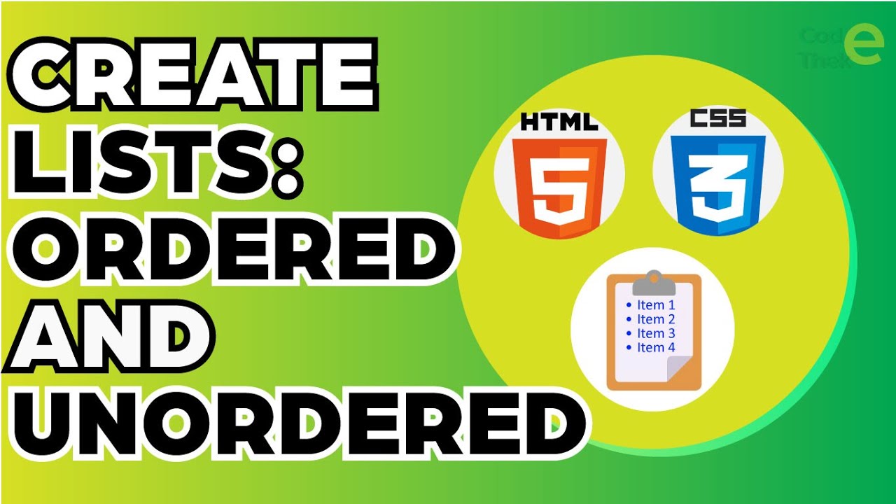 How To Create Ordered And Unordered List In Html And Css Youtube