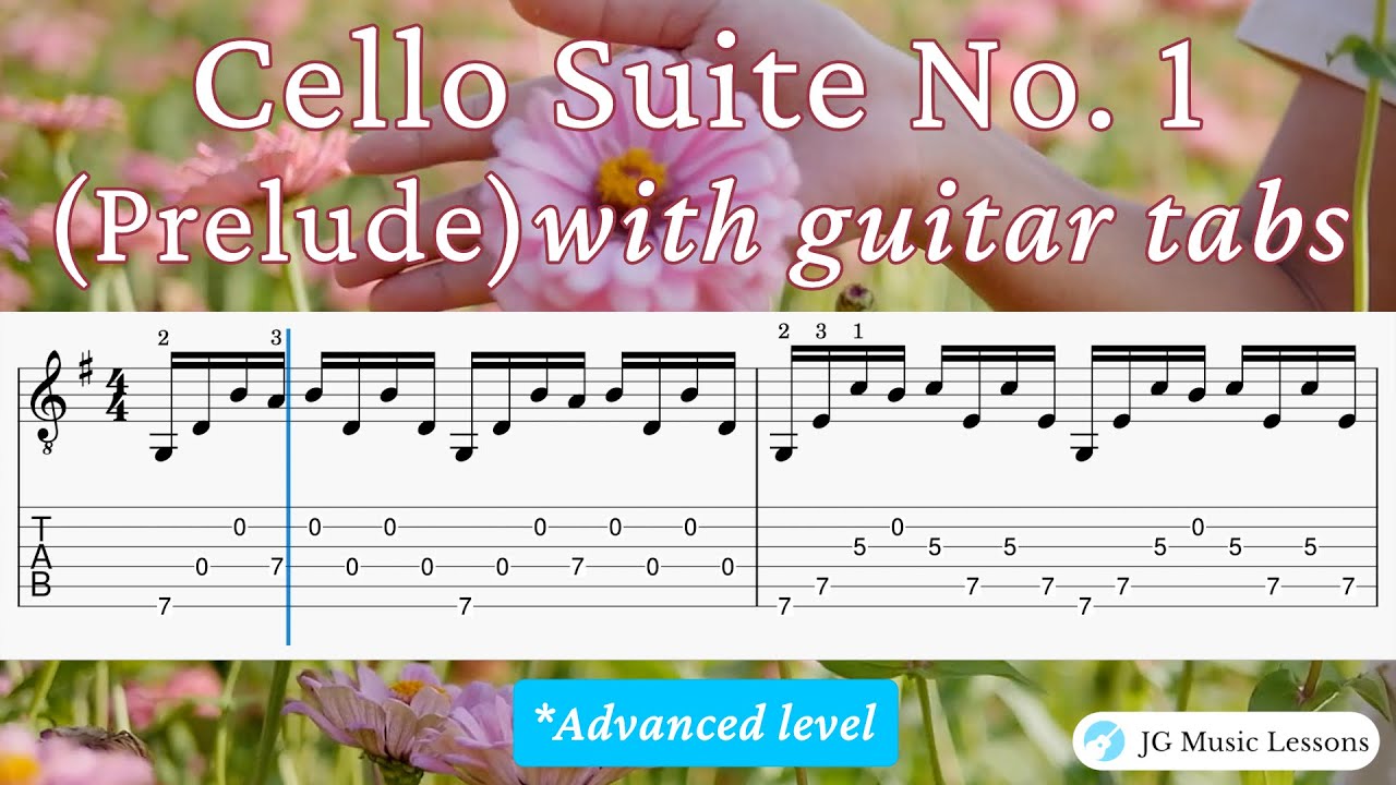 Cello Suite No 1 Prelude By Bach With Guitar Tabs Youtube