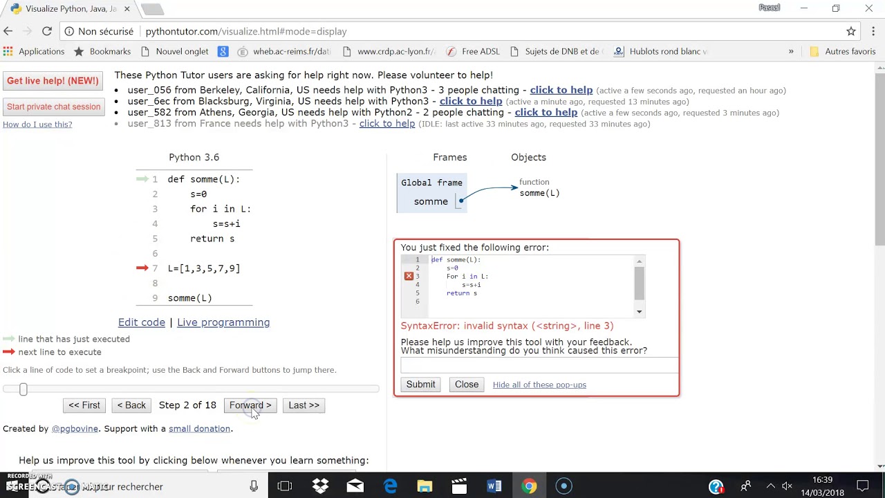 Pythontutor Vidéo 1 Présentation Youtube