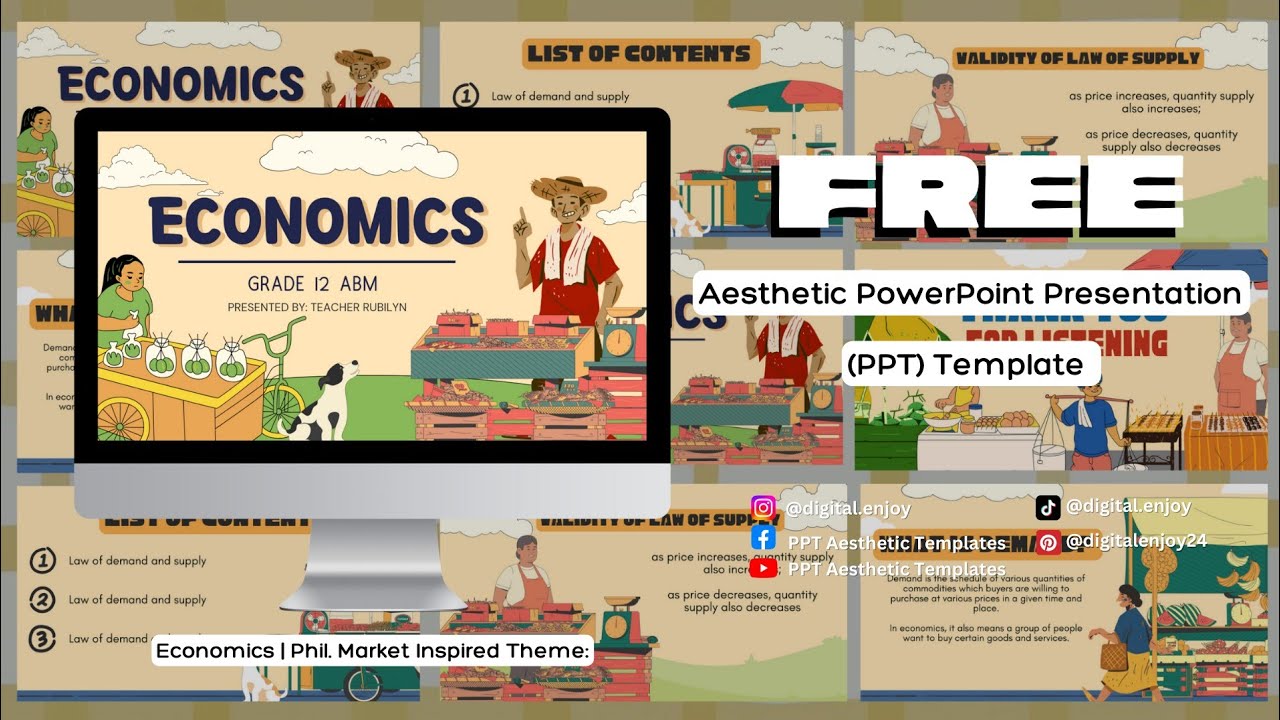 1 Economics Theme Free Powerpoint Presentation Ppt Aesthetic