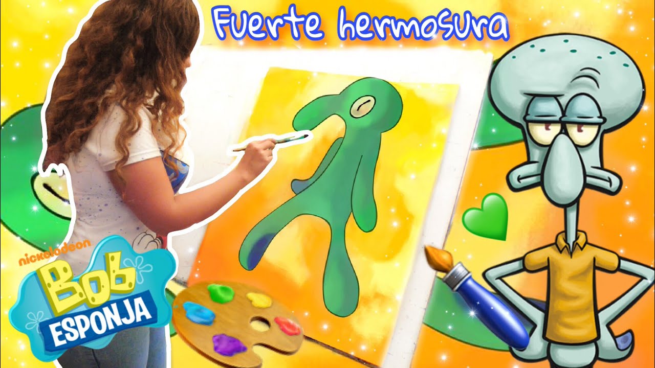 Dibujo La Pintura De Calamardo Fuerte Hermosura Viral Bob Esponja How