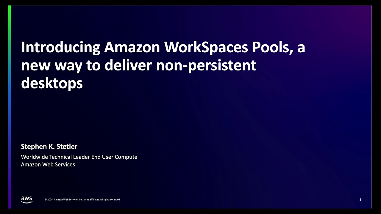 Getting Started With Amazon Workspaces Pools Amazon Web Services