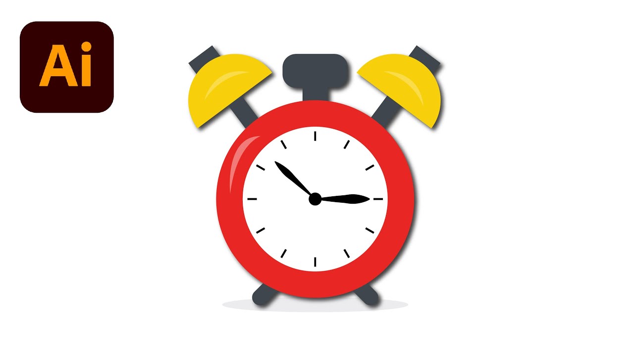 Flat Design Alarm Clock On Illustrator Adobe Illustrator Tutorial рџ њ
