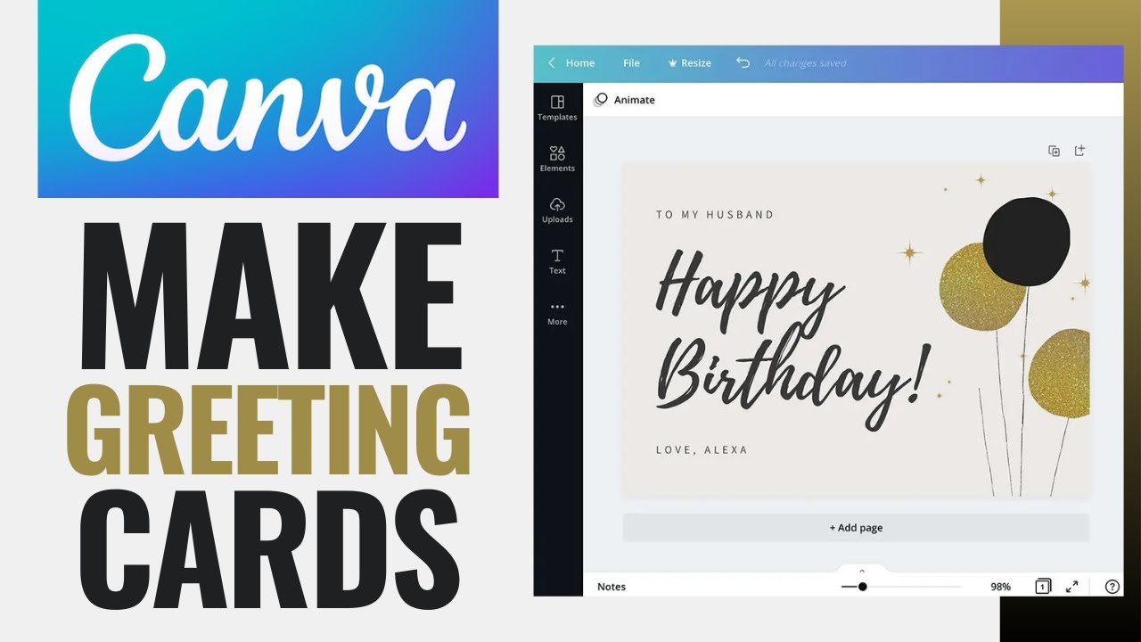 How To Design Greeting Cards With Canva Easy Tutorial Youtube
