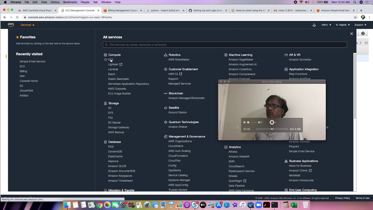 Sending Email Using Aws Simple Email Service Using Python Youtube