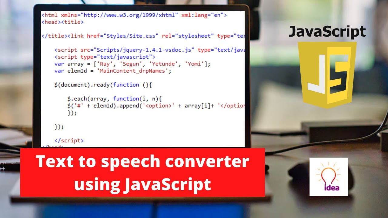 Text To Speech Converter Using Javascript Javascript Project Youtube