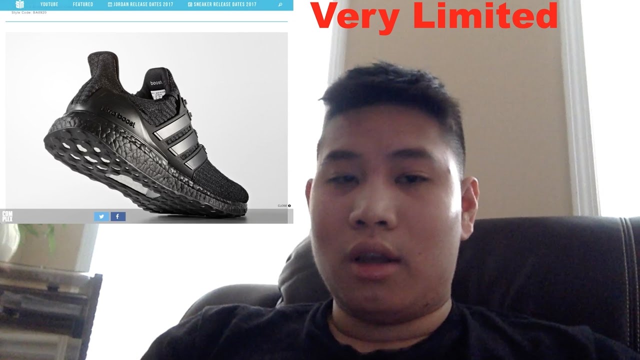 Adidas Ultra Boost Triple Black 3 0 Release Info Youtube