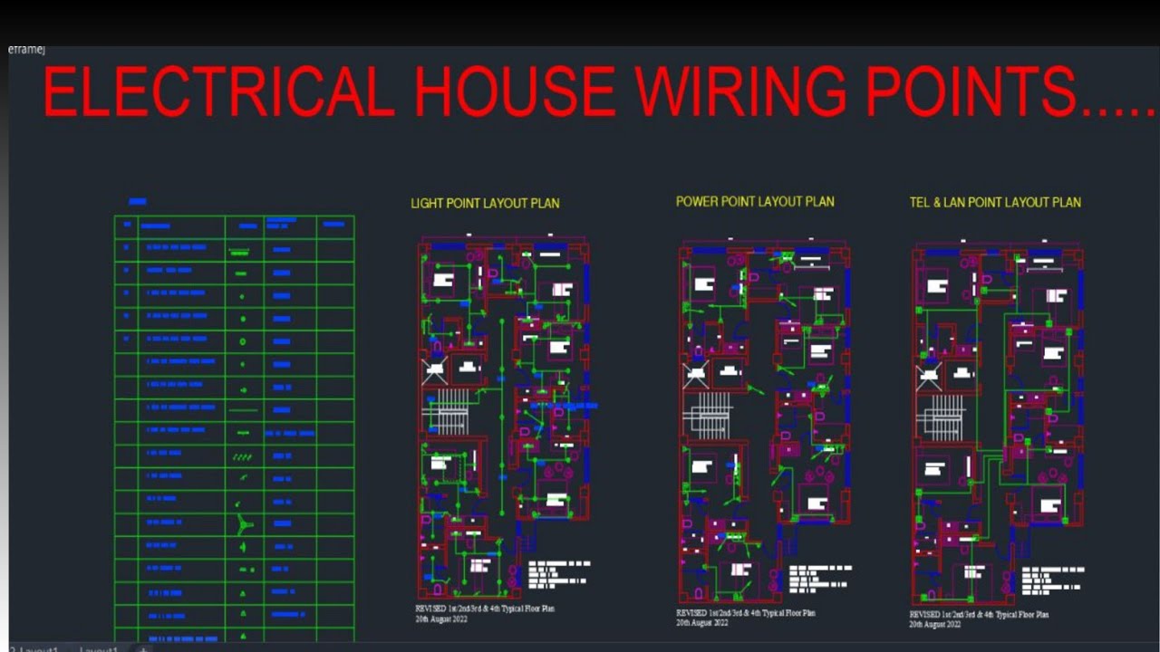 Electrical House Wiring Point Autocad Youtube