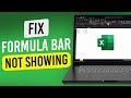 How To Fix Formula Bar Is Not Showing In Ms Excel Hide Or Unhide ...