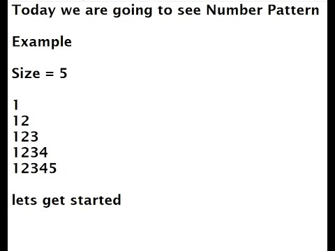 Basic Number Pattern In Java Program Code Available Triangle Pattern