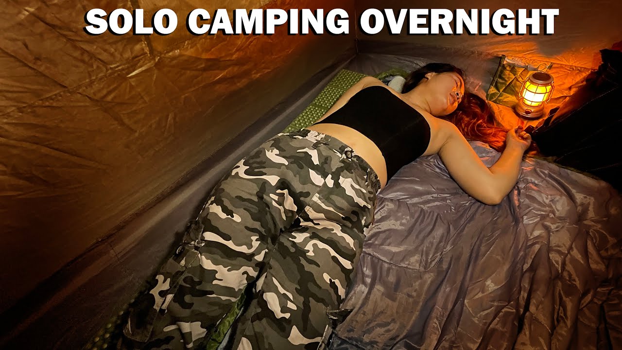 Solo Camping Overnight Relaxing In The Tent Asmr Camping Youtube
