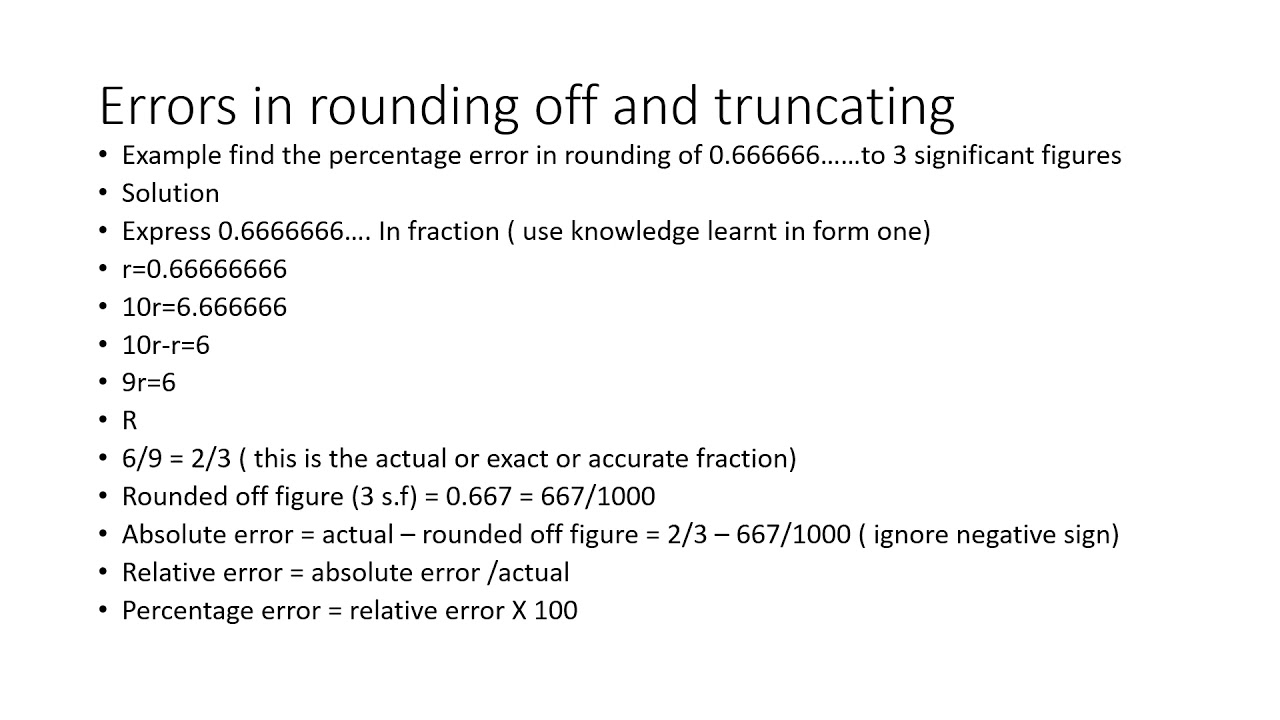 Approximation And Errors Youtube