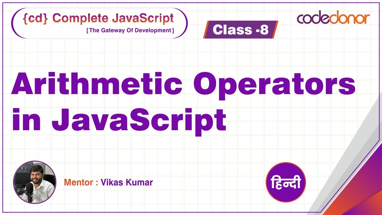 Arithmetic Operators In Javascript L Cd Complete Javascript Course C
