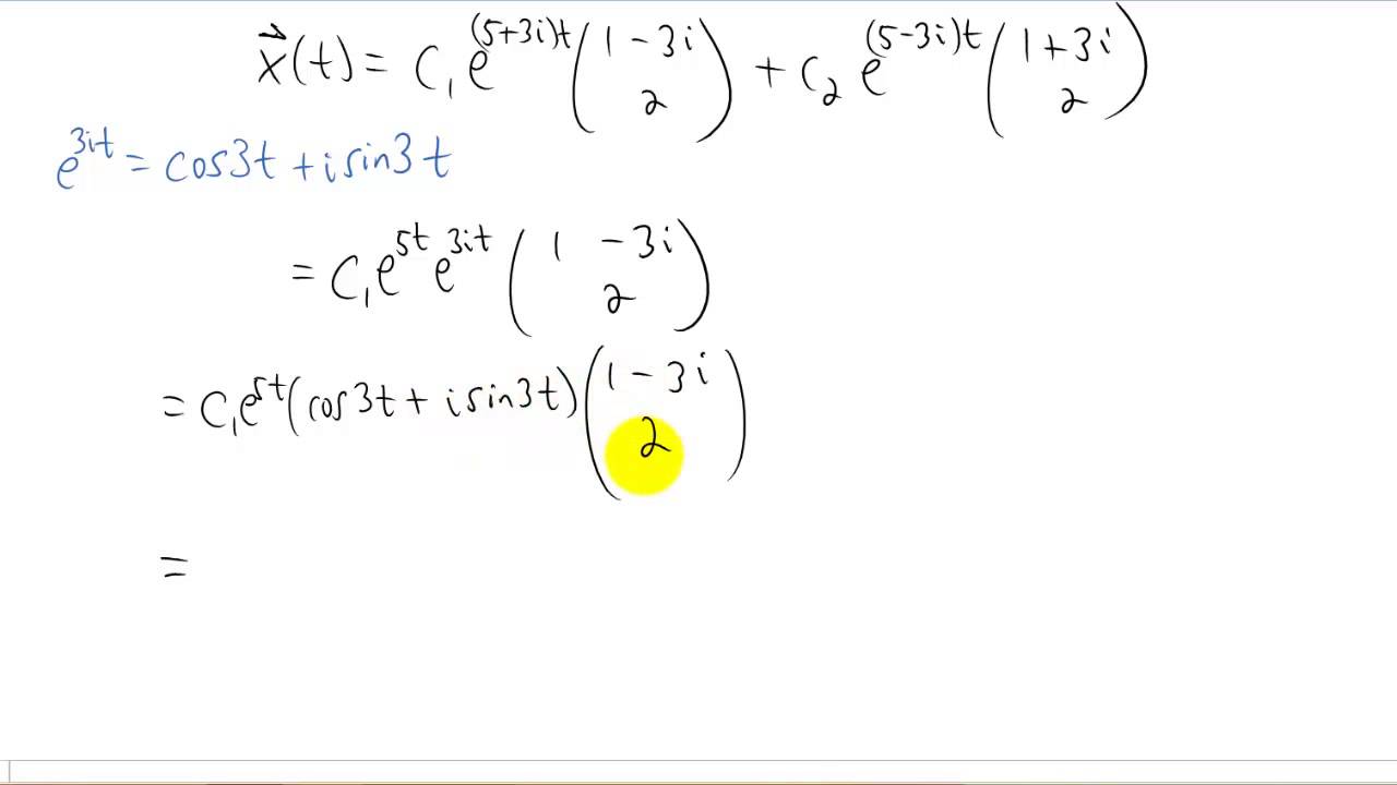 Differential Equations Complex Eigenvalues At Richard Jett Blog