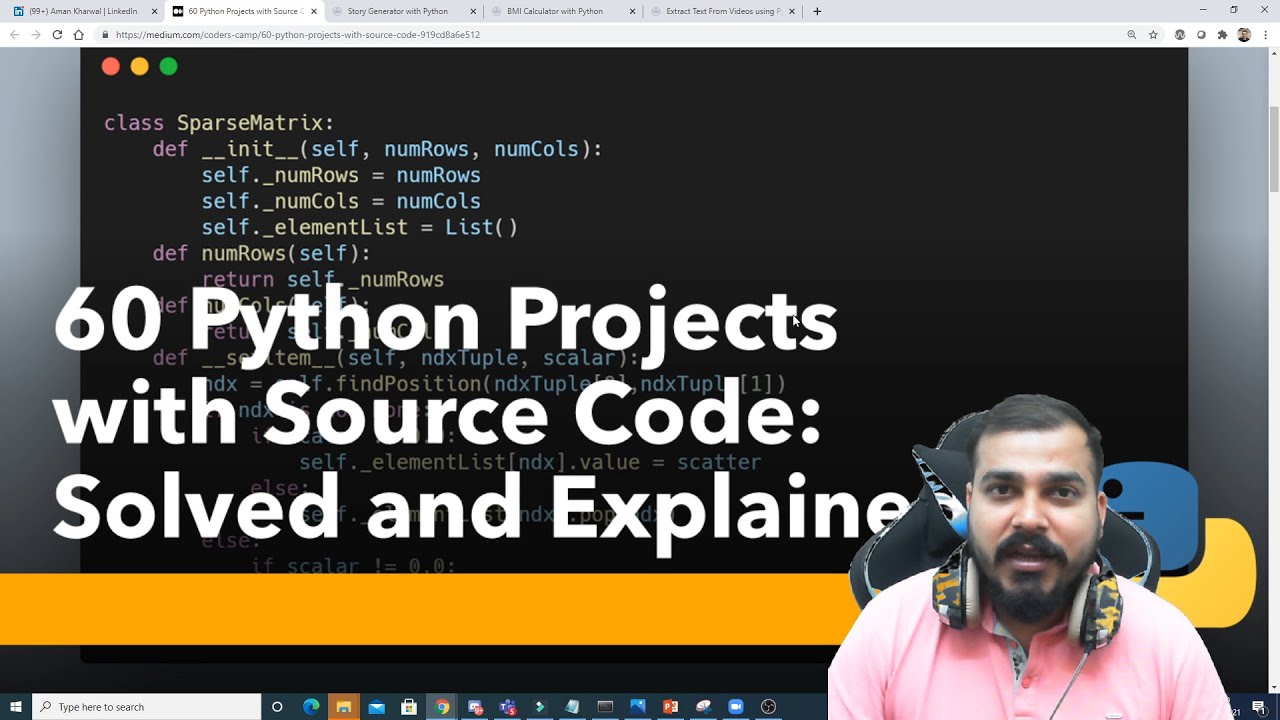 60 Python Projects With Source Code Solved And Explained Youtube