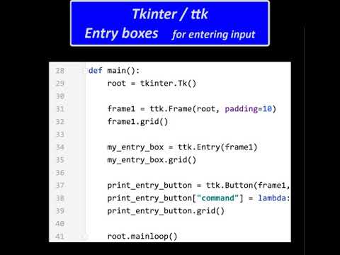 Tkinter Part 4 M4e Entry Boxes For User Input Youtube