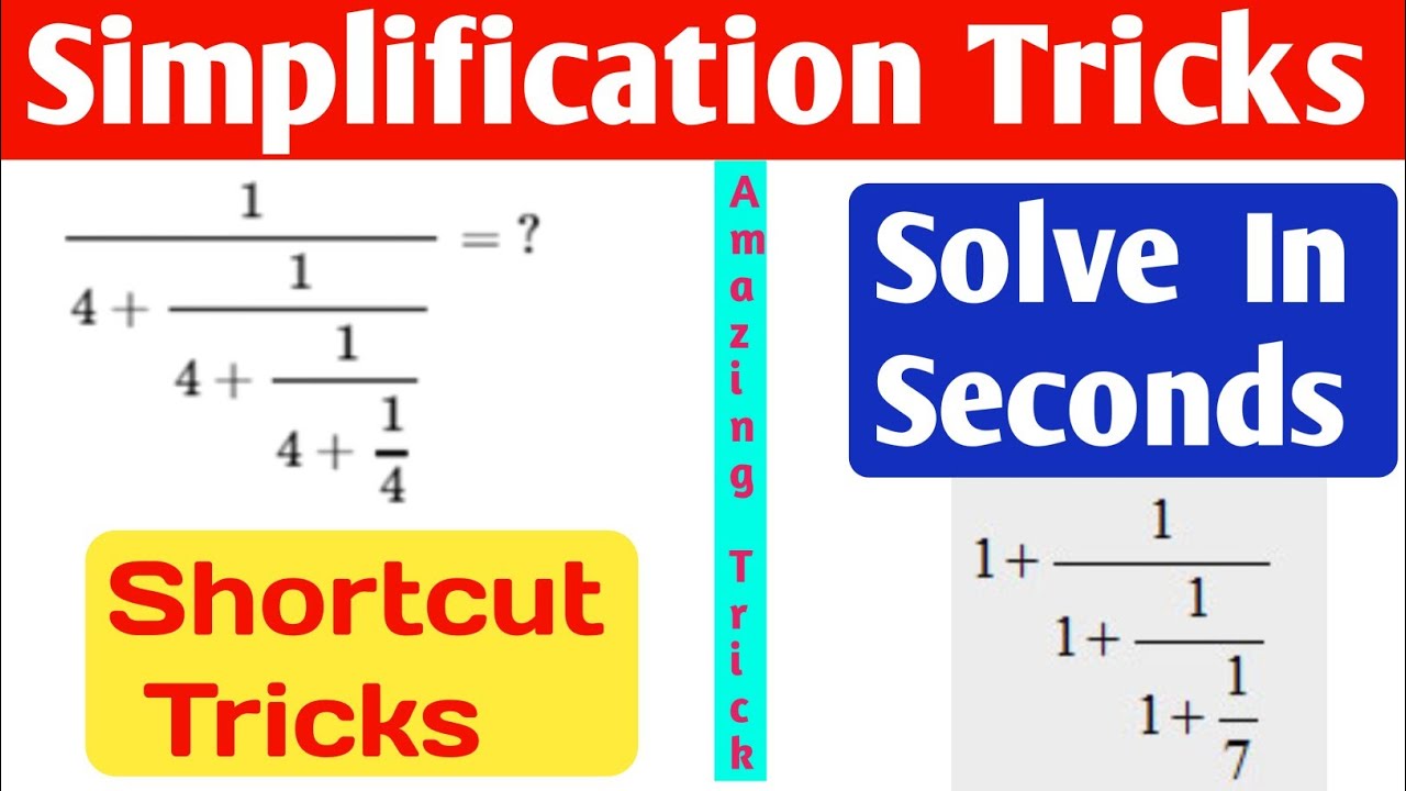 Simplification Short Tricks Ladder Concept Math Tricks