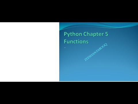 Python Chapter 5 Functions Youtube