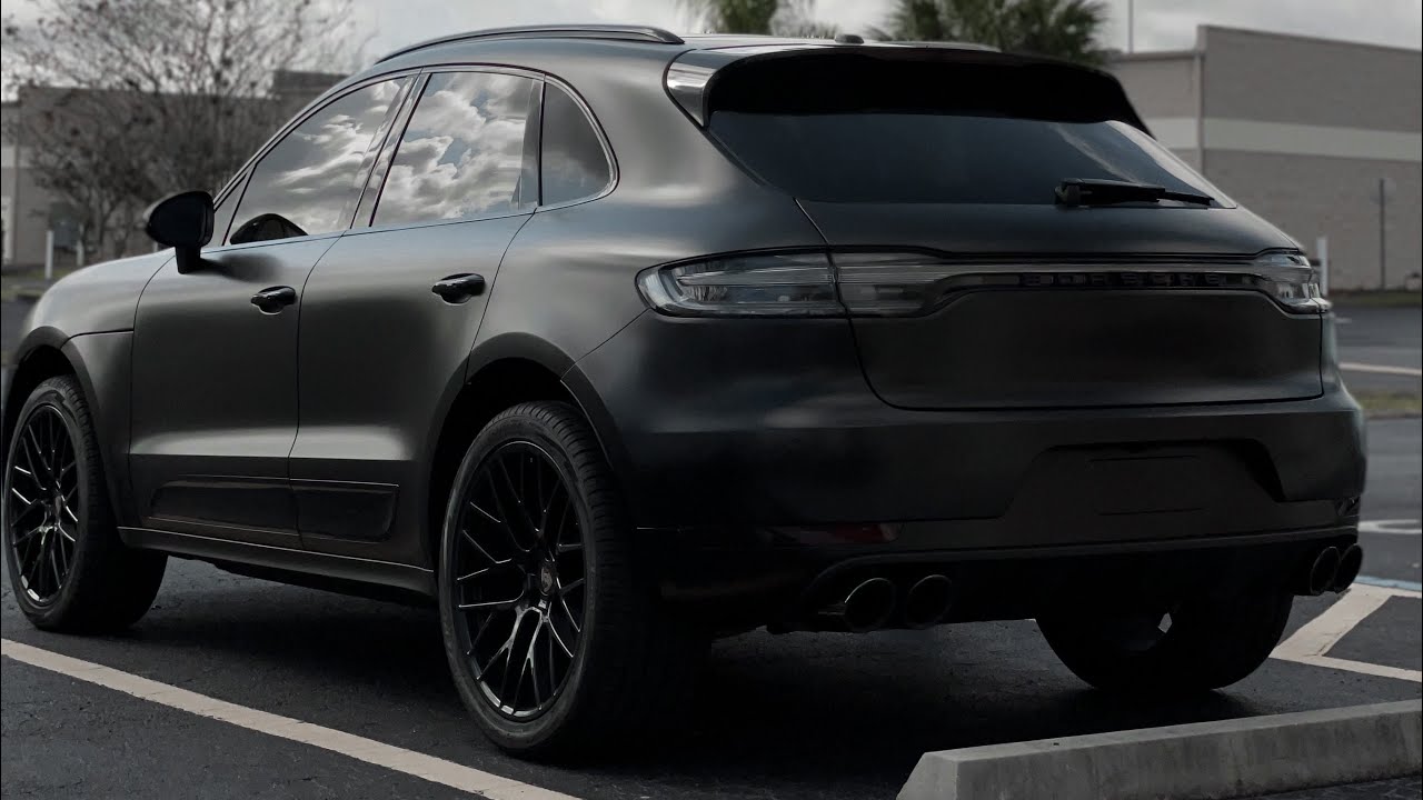 Porsche Macan Satin Black Wrap Youtube