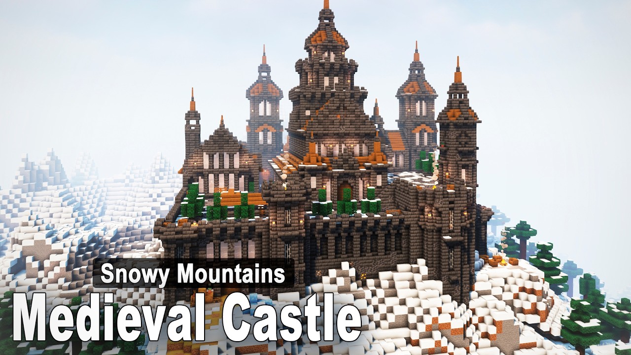 Minecraft How To Build A Mountain Deepslate Castle Tutorial Part 3