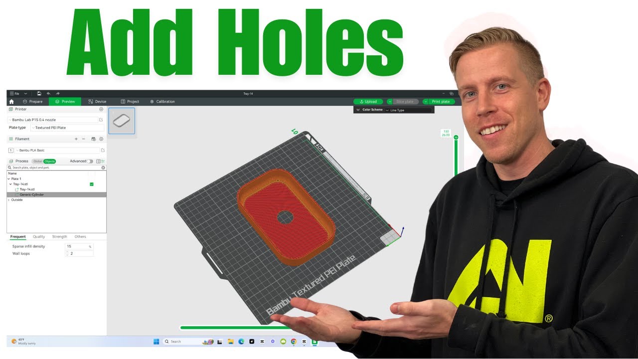 How To Add Holes In Bambu Studio Slicer Youtube