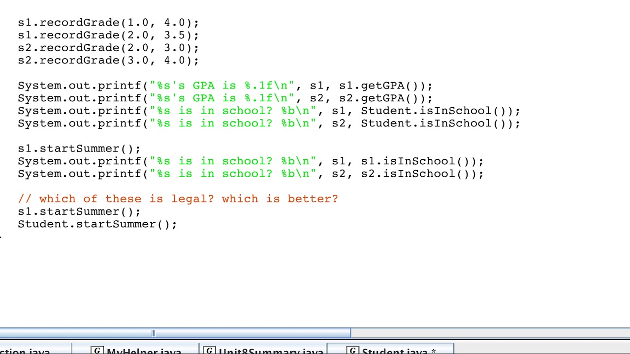Instance Vs Static Homework Instructions Youtube