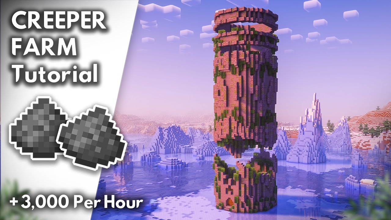 Creeper Farm Tutorial Minecraft Tutorial Java Only Youtube