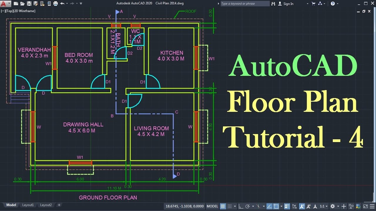 Autocad Floor Plan Tutorial Autocad Plan Floor Tutorial Beginners