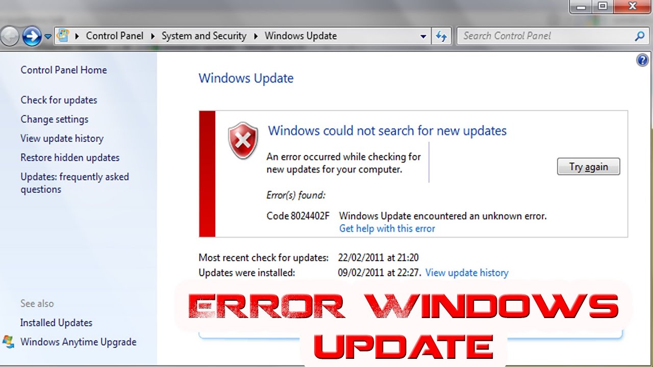 Cara Mengatasi Windows Update Error Pada Windows 7 How To Fix Windows