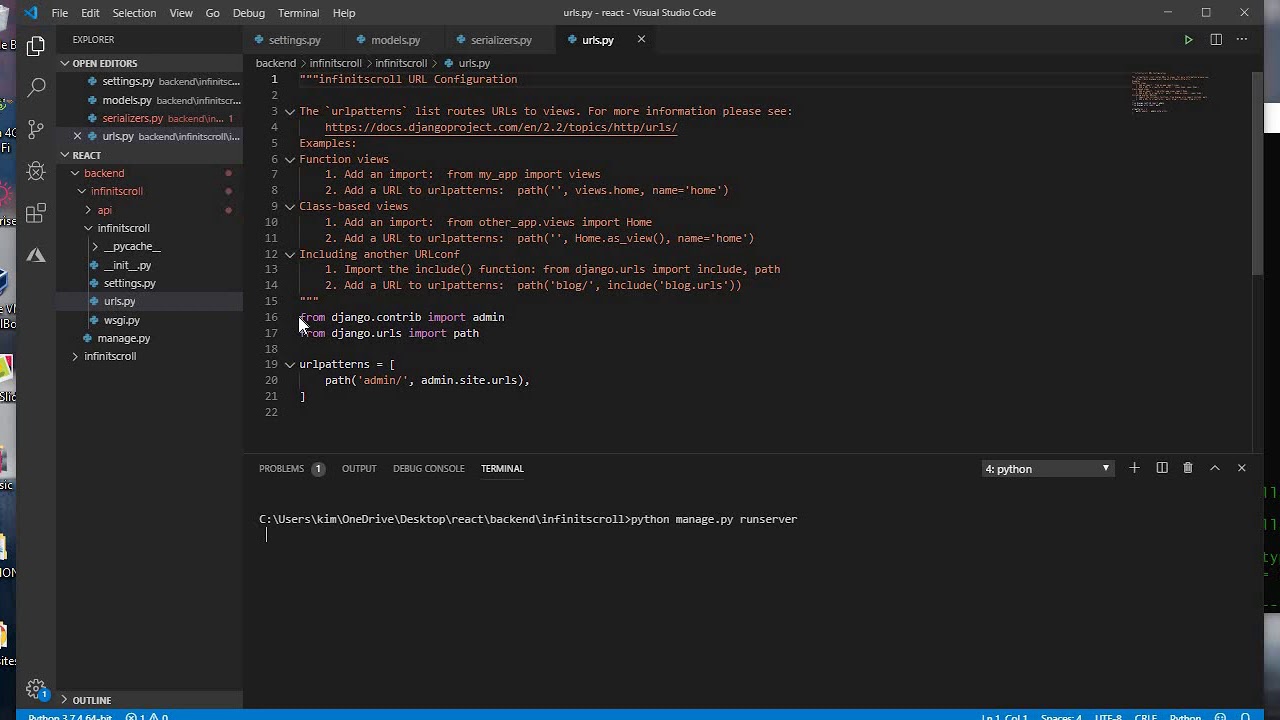 React Infinite Scroll Implementation With Django Rest Api Backend Youtube