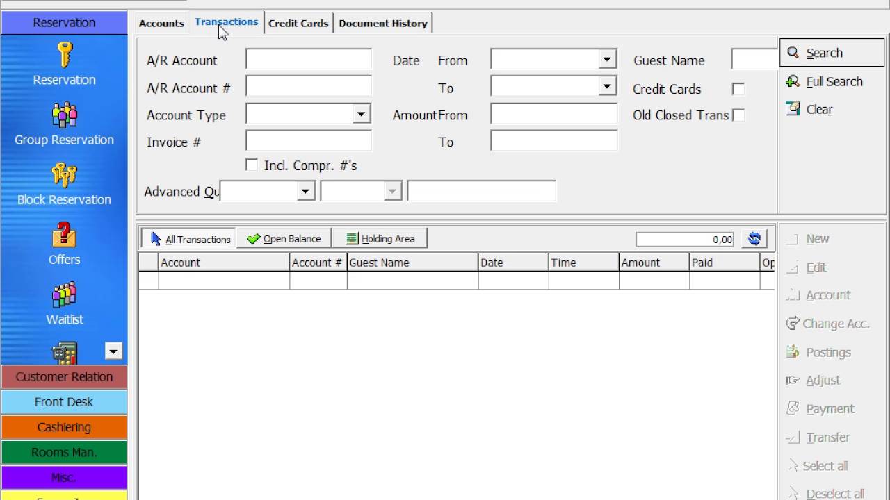 Opera Hotel System Tutorial