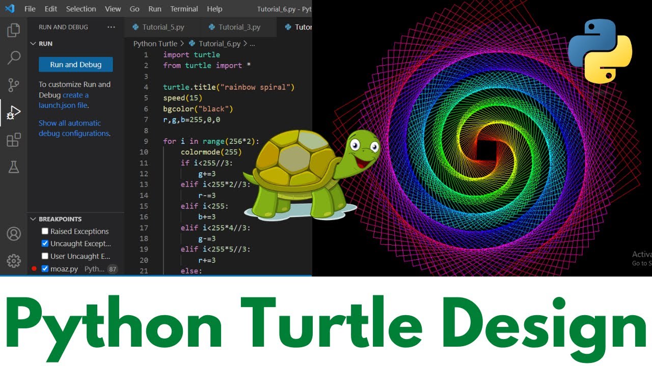 Python Programing Tutorial Python Gui Python Turtle Tutorial 005