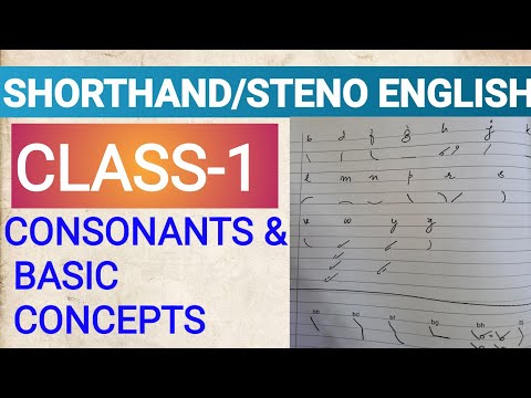 English Shorthand Pitman Class 1 Consonants Basic Consonants