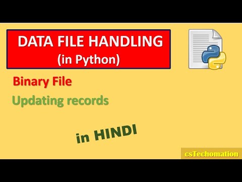 File Handling In Python Update In Binary File Cbse Class 12 Cs