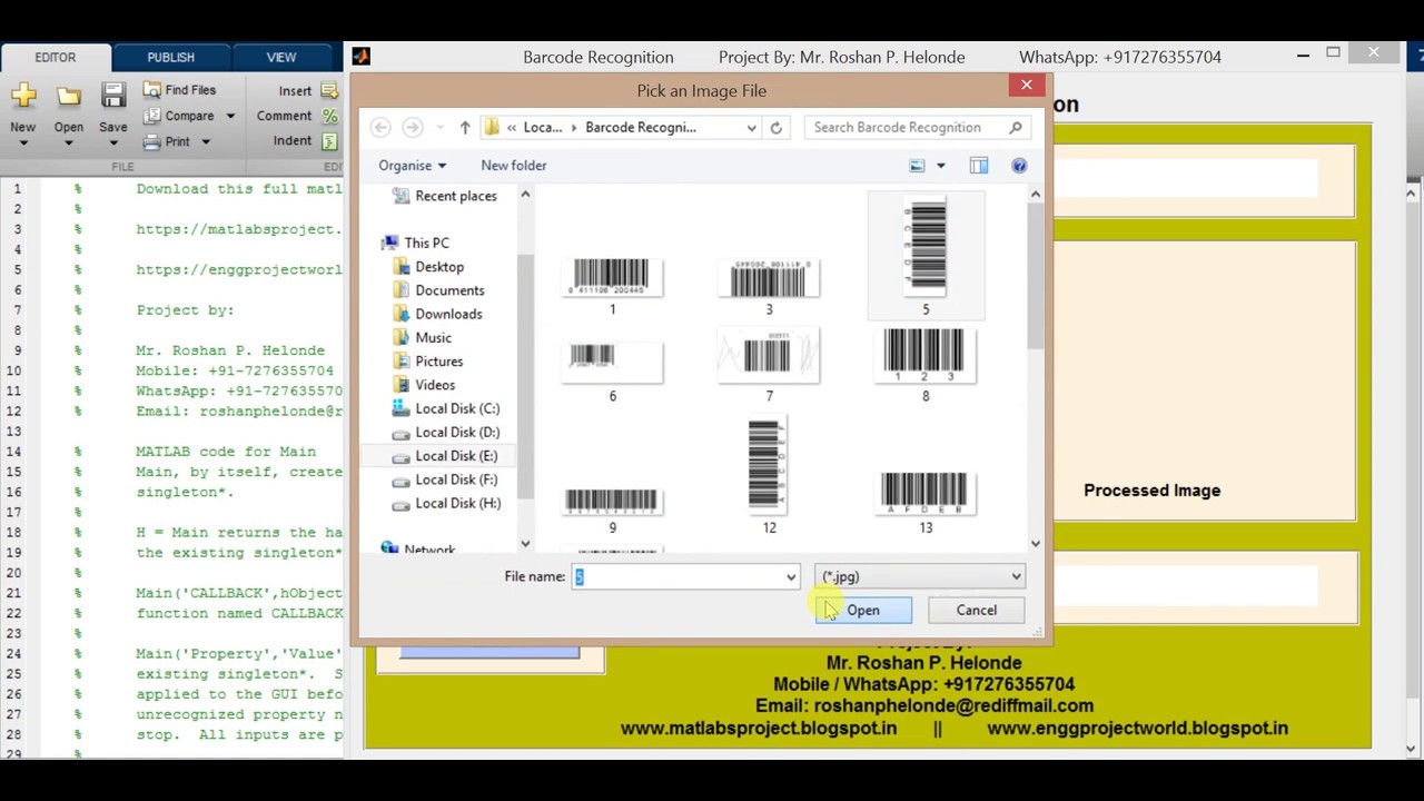 Barcode Reader Using Matlab Project Youtube