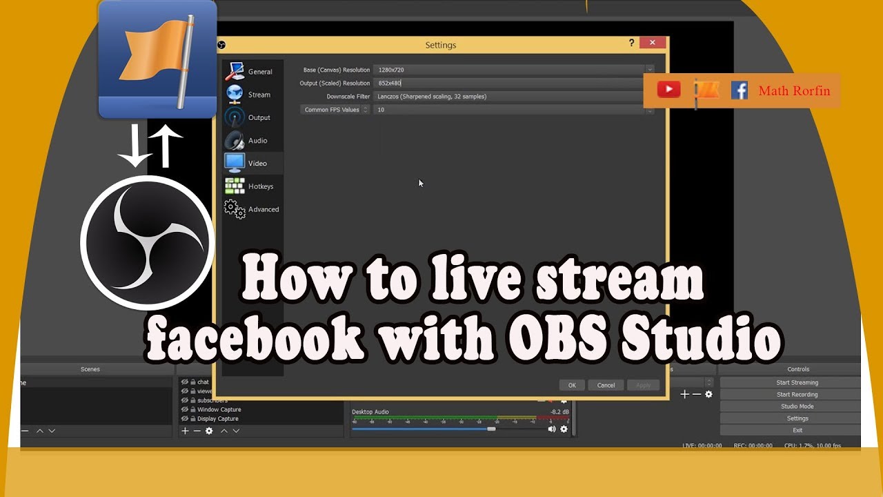 How To Live Stream Facebook With Obs Studio Youtube