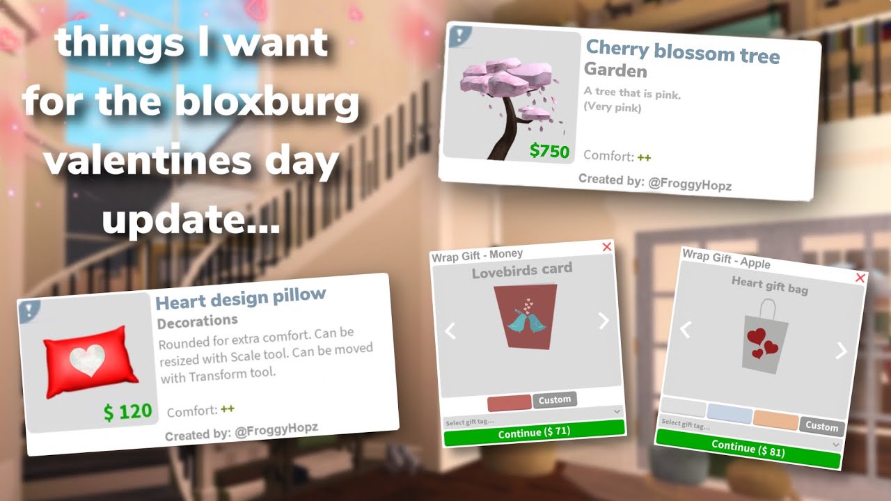 Things I Want For The Bloxburg Valentines Update Youtube