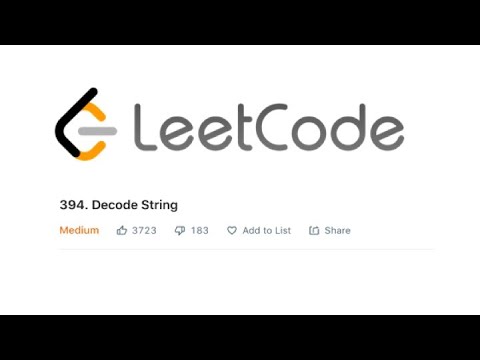 Leetcode Python 394 Decode String Youtube
