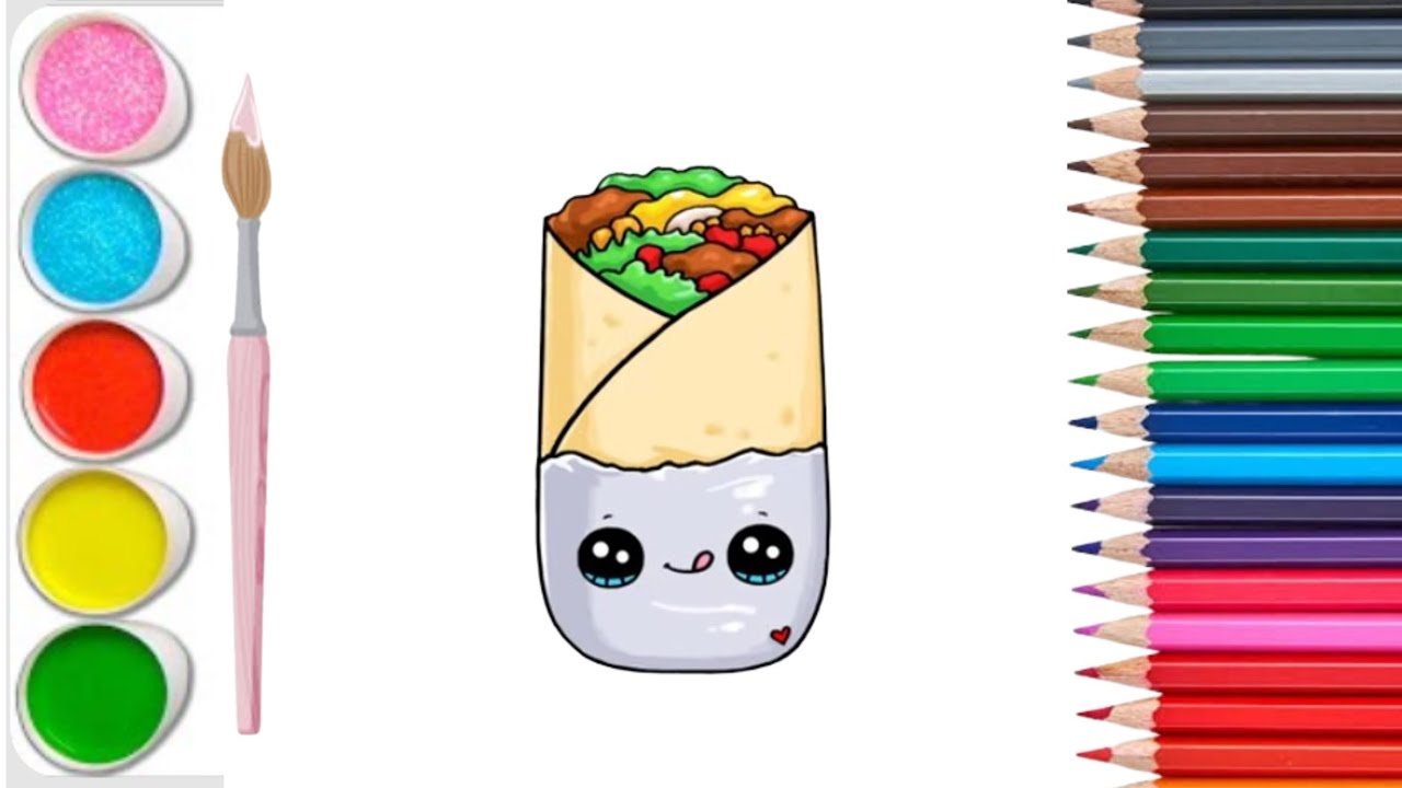 How To Draw Cute Burrito рџњї Easy Drawing Simple Drawing Ideas For