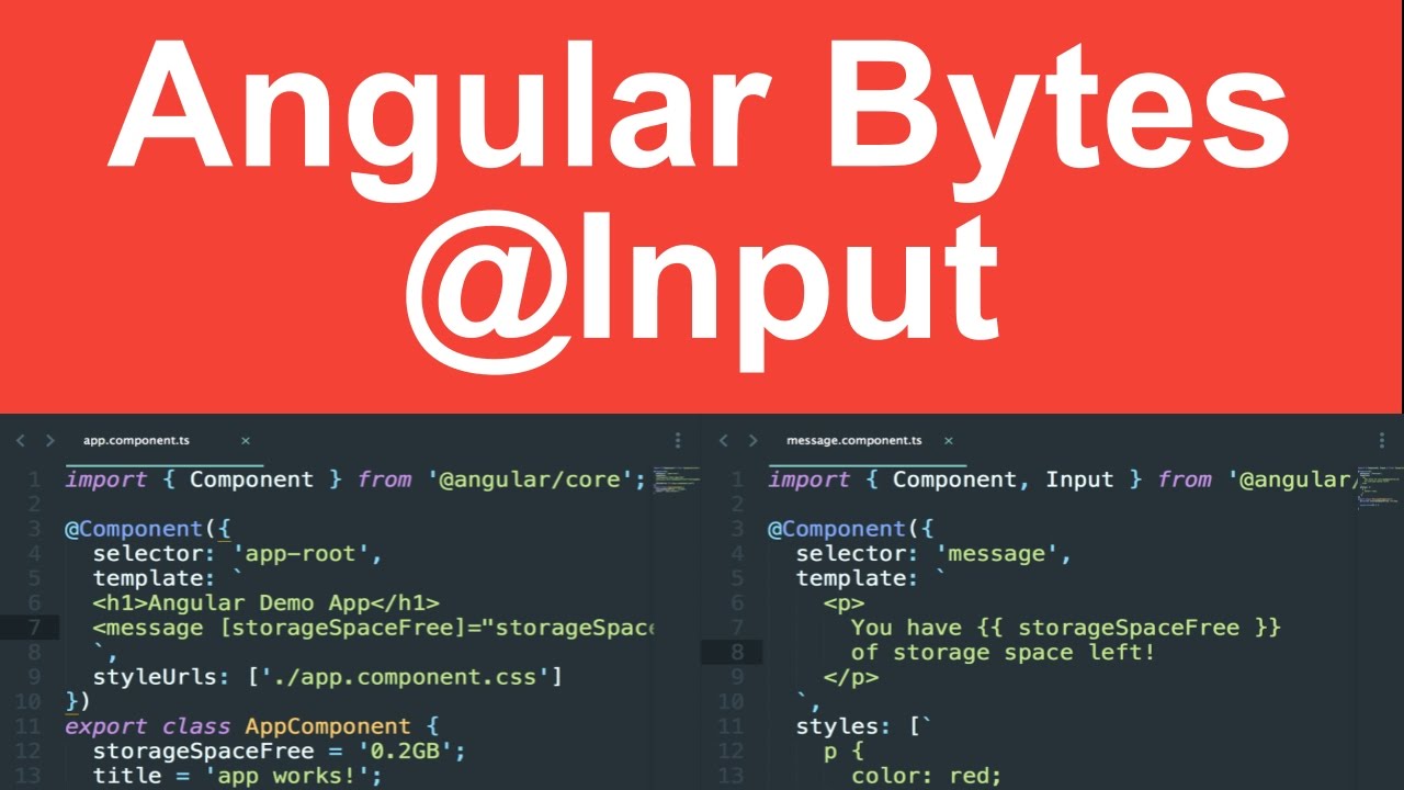 Angular Bytes 1 Component Input Input Angular 2 4 Youtube